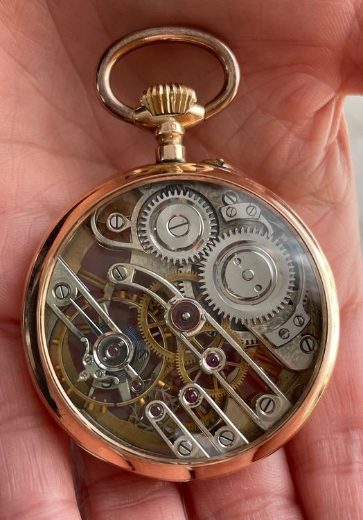 Montre de poche Oméga squelettes en or rose 14k. (Gebraucht) in Posieux ...