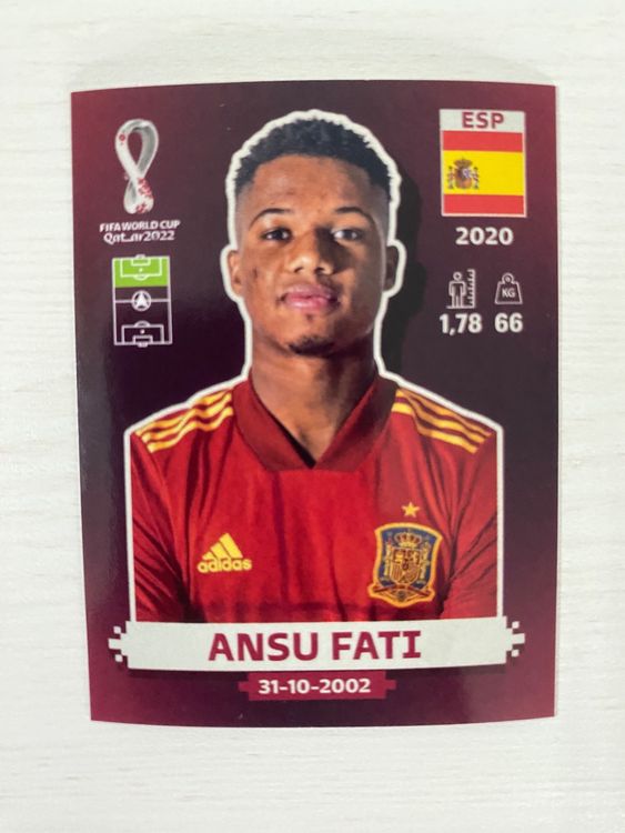 Ansu Fati Panini WM Qatar 2022 Spanien (Oryx Edition) | Kaufen auf Ricardo