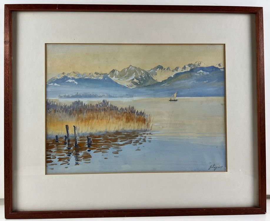 Seelandschaft Aquarell signiert. | Kaufen auf Ricardo