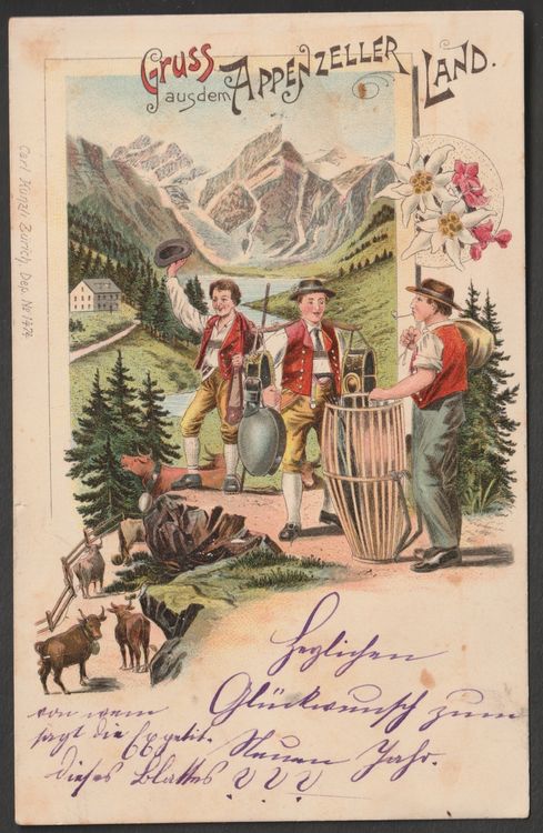 3.I.1900, AK Litho AR: Gruss vom Appenzellerland! | Kaufen auf Ricardo