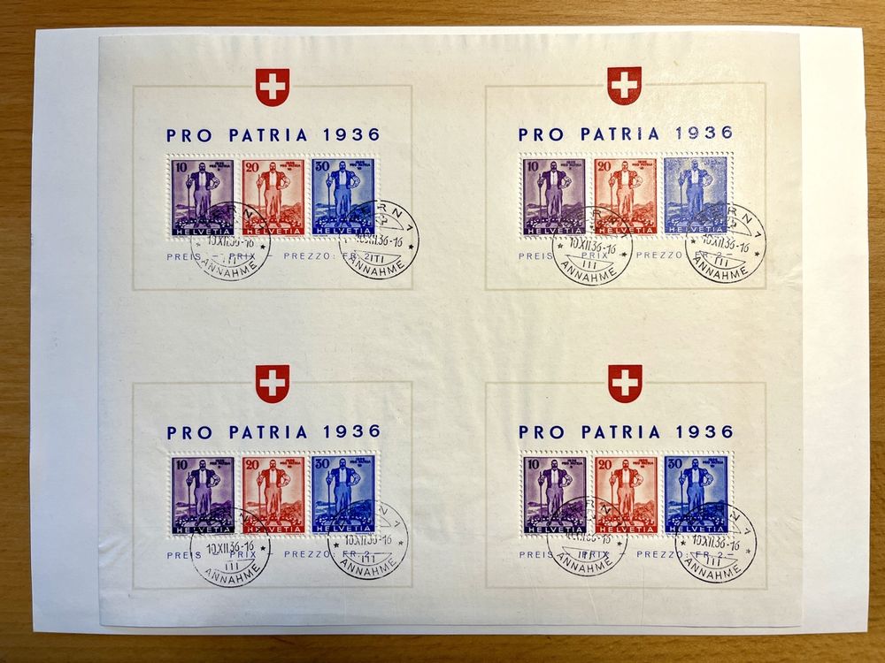 Pro Patriarch 1936 4er-Block | Kaufen auf Ricardo