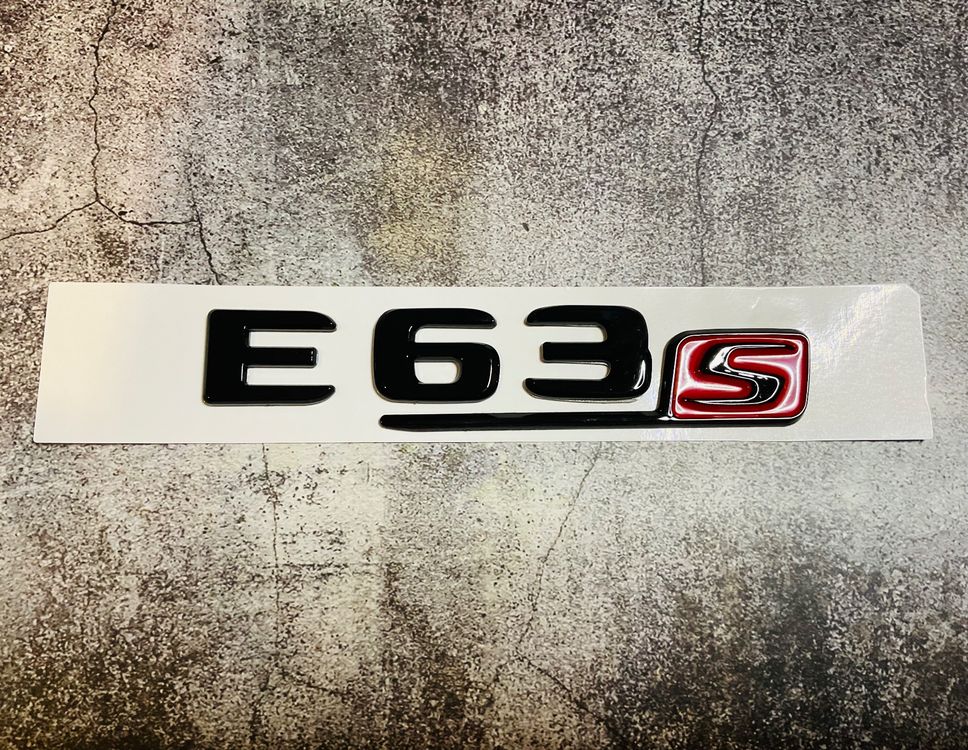Mercedes AMG E63 S Emblem Schriftzug Neu In Schwarz/Rot (Neu und ...