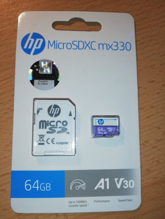 HP Micro SD 64GB + SD Adapter [NEU] (Neu und originalverpackt) in ...
