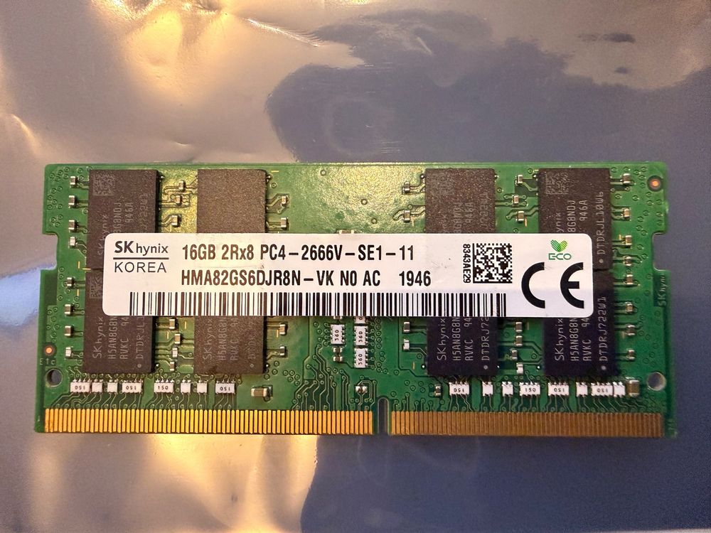 RAM-Module: 8GB 1Rx8 PC4-2400T-SA1-11 (DDR4-2400 SO-DIMM) (Gebraucht ...