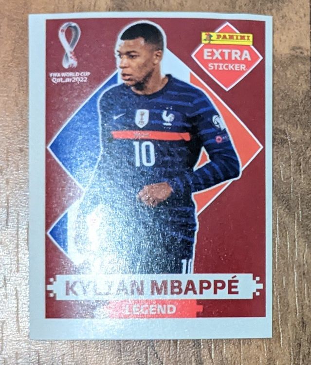 Panini Extra Sticker FIFA WM 2022 Kylian Mbappé Base (Neu (gemäss Beschreibung)) in Geuensee für ...