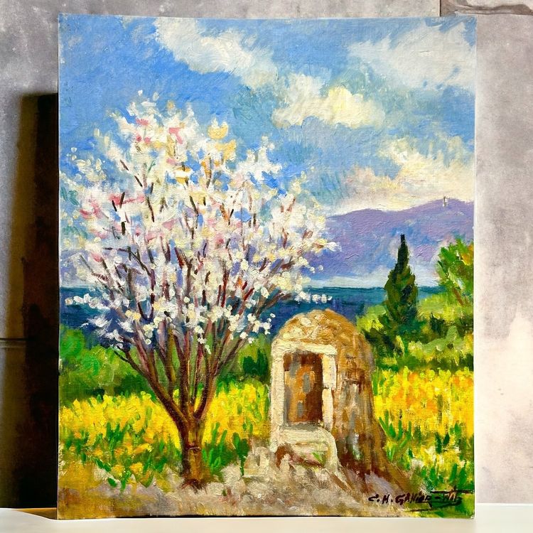 GALLIER WITZ paysage à l'huile sur carton Printemps Léman (Gebraucht) in Morges für CHF 20 – mit ...