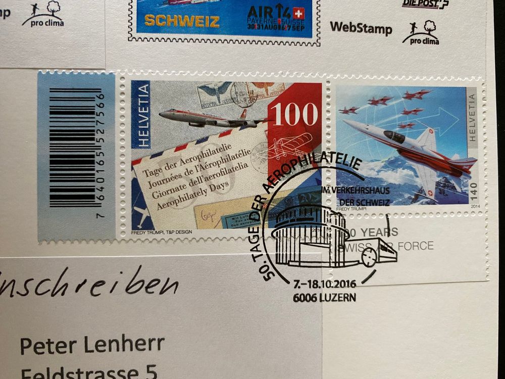 WebStamp Air14 Schweizer Luftwaffe + 50. Tage Aerophilatelie (Neu ...