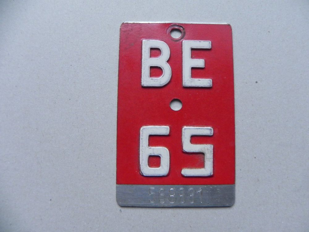 Velonummer Velo Rad BE 65 weiss Bern 1965 Nummer Geschenk (Gebraucht ...