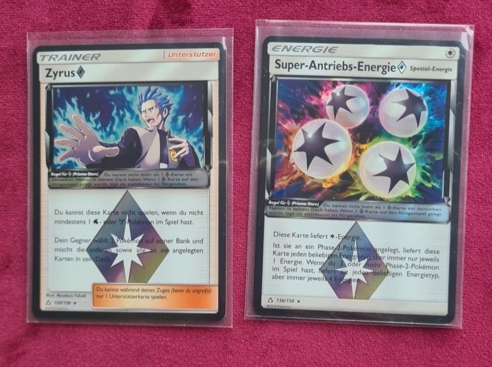 2x Pokemonkarten Prisma Zyrus + Super-Antriebs-Energie 2018 (Gebraucht ...