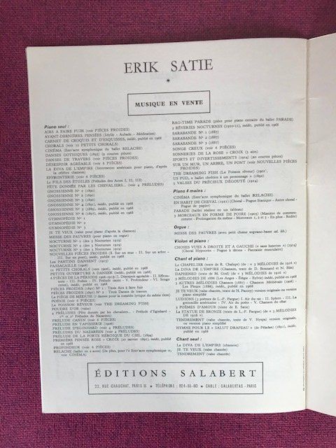 Erik Satie Partitur Piano trois morceaux en forme de poire (Gebraucht ...