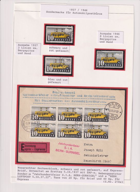 Automobil Postbüros ! Mit ET. portorichtigem Brief !! (Gebraucht) in Bibern SH für CHF 20 – mit ...