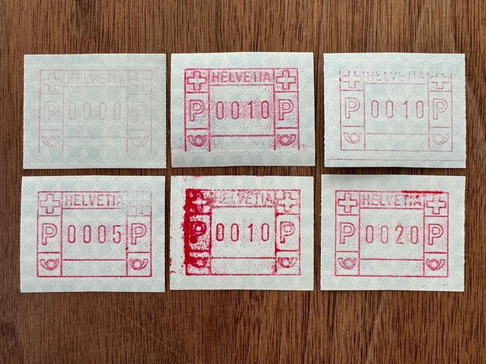 ATM ab Typ 6, diverse Abarten wie 0000-Wert, fehlende Linie, (Gebraucht ...