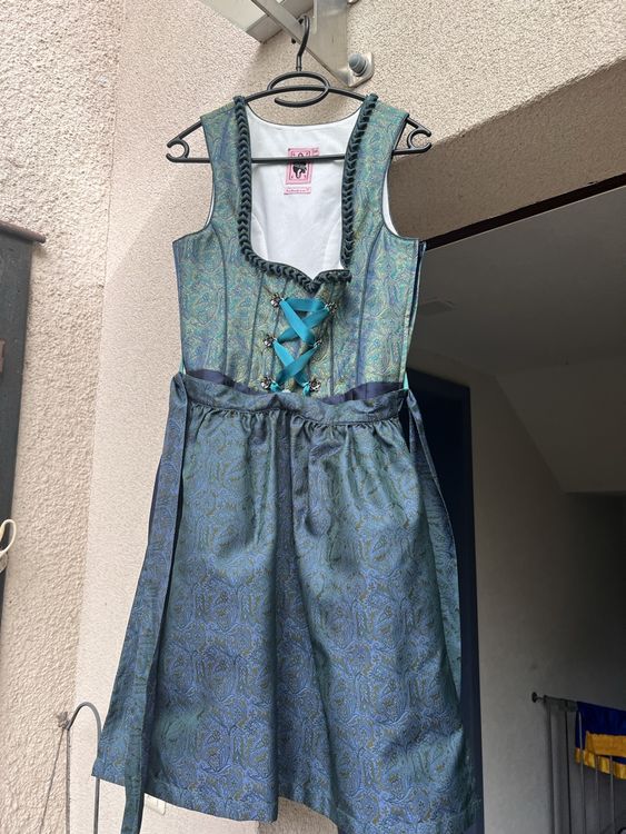 Trachten Dirndl German Princess Gr. 36 blau grün (Gebraucht) in ...