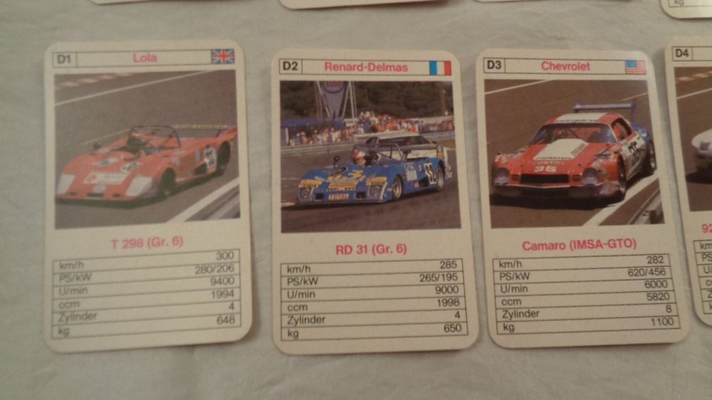 Auto Quartett - Heisse Öfen - Rennwagen / 32 Karten | Kaufen auf Ricardo