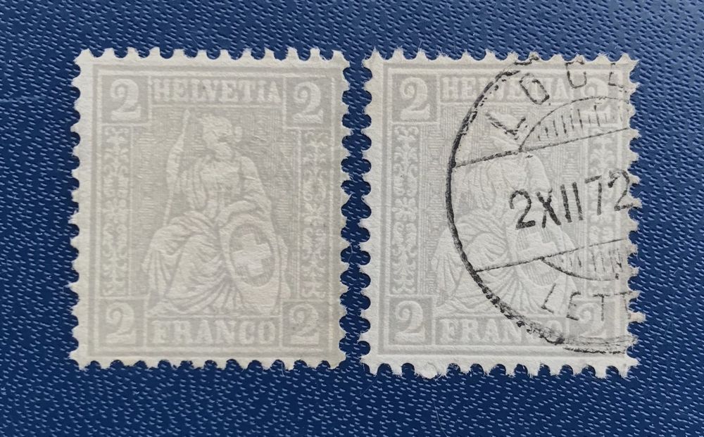 Helvétie, assise 2 Rp. 1Neuf+1 oblitéré 1862 Valeur 486frs | Kaufen auf ...