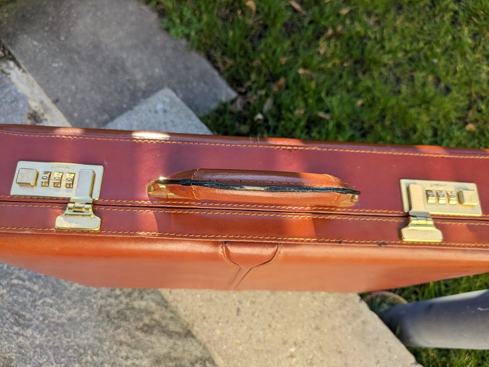 Aktenkoffer Koffer Leder Cognac Braun fast neu Vintage Style (Gebraucht ...