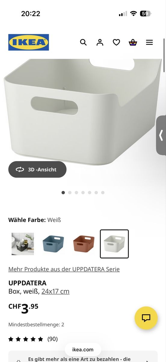 IKEA storage box UPPDATERA Box, weiß, 24x17 cm (Gebraucht) in Zurich ...