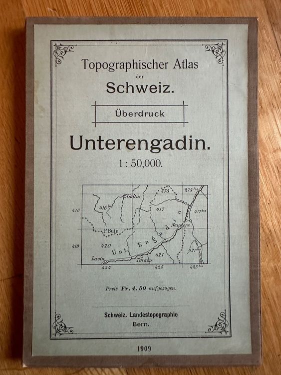 Unterengadin. Topographischer Atlas der Schweiz 1909 (Gebraucht) in ...