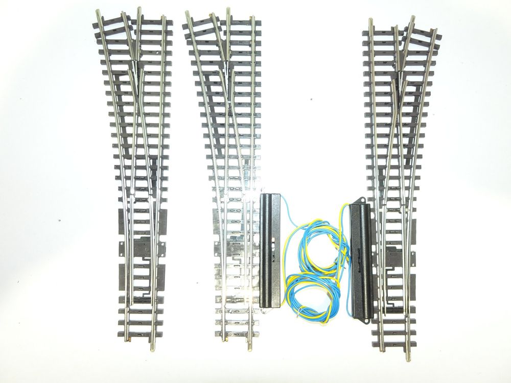 3 Märklin K-Gleis Weichen lang HO zwei mit Weichenantrieb | Kaufen auf Ricardo
