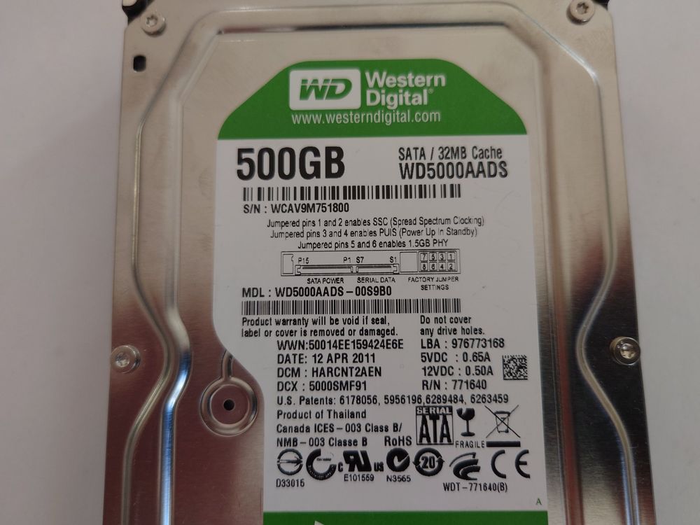 HDD - WDC WD5000AADS - 500 GB - 3.5" | Kaufen auf Ricardo