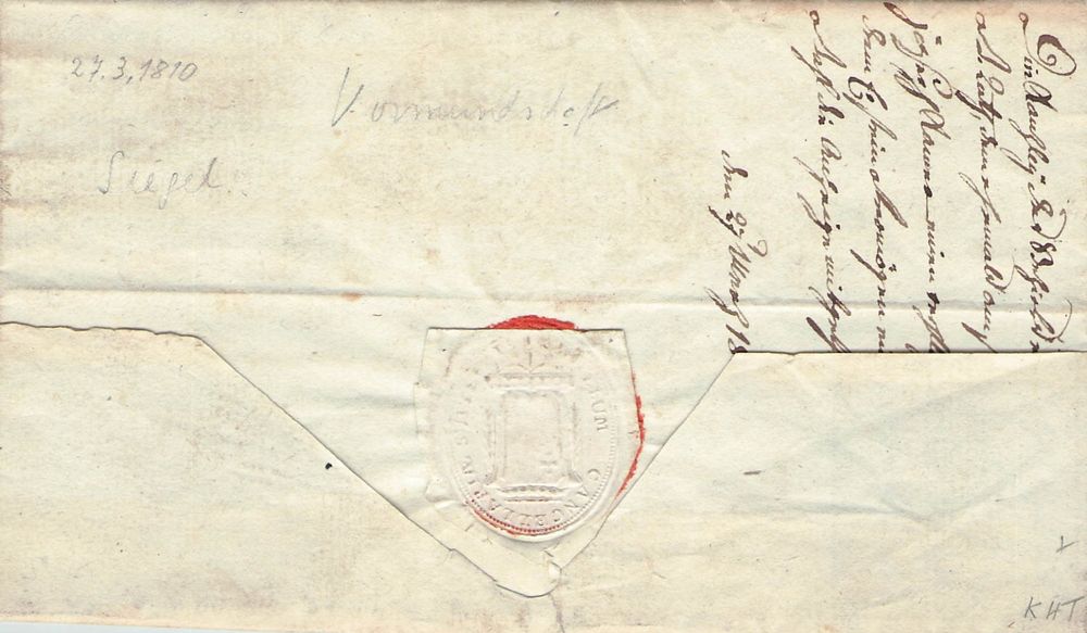 Faltbrief Vormundschaft Schwyz 27.3.1810,Stabstempel Schwitz | Kaufen ...