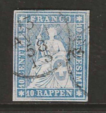 1856 : Strubel Nr. 23C Plf4 - voll-/breitrandig, signiert (Gebraucht) in Gümligen für CHF 8 ...