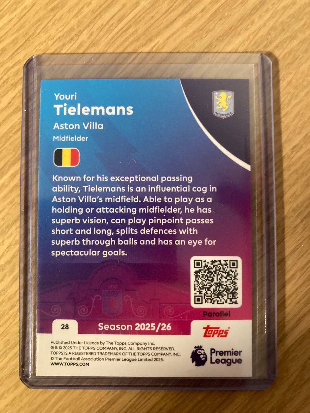 Topps Premier League 2025-26 - Youri Tielemans /25 (Gebraucht) in La ...
