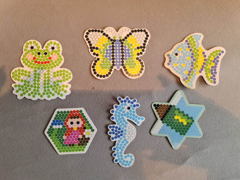 Bügelperlen + Steckplatten + Vorlagen (Neu (gemäss Beschreibung)) in ...