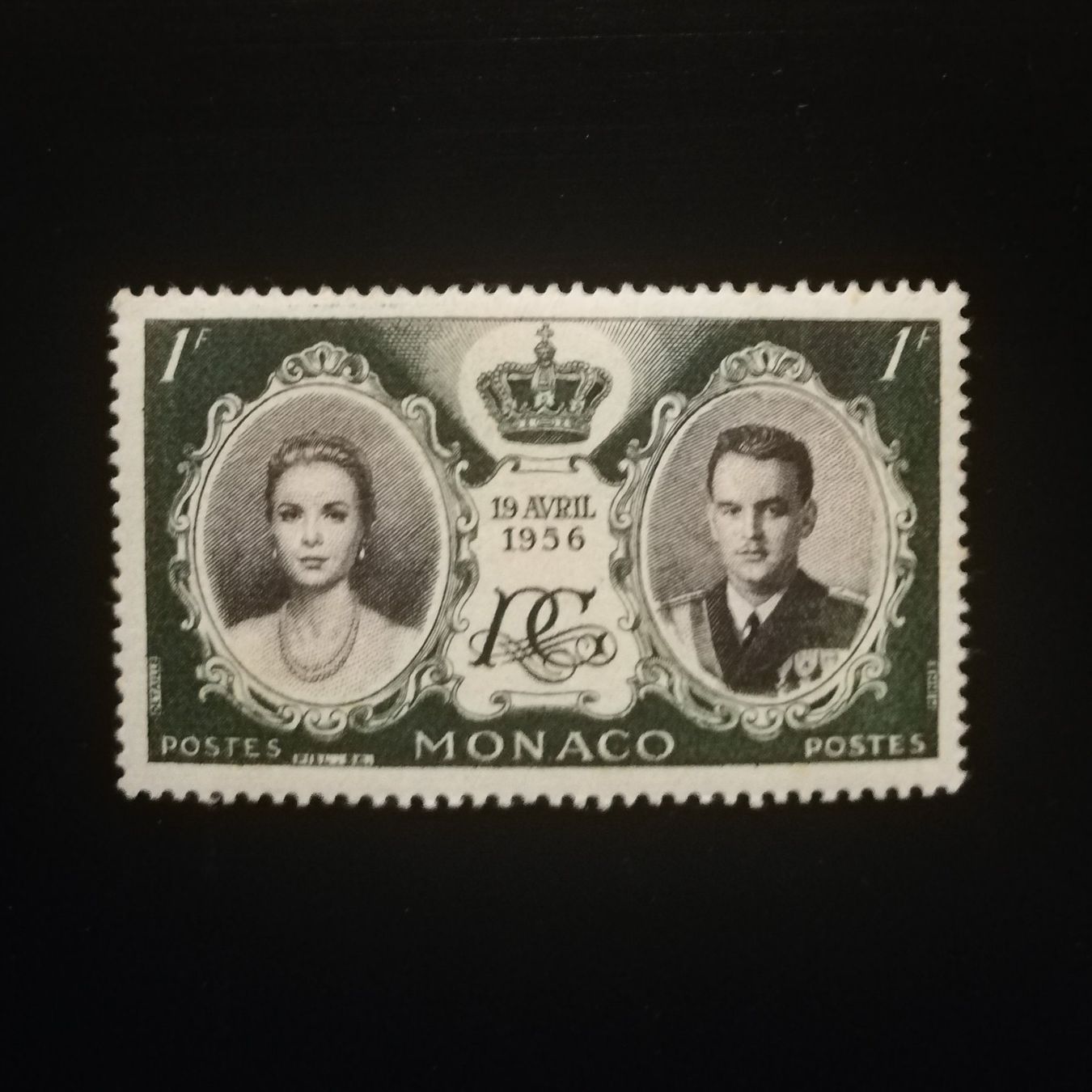 Monaco Briefmarke Hochzeit Rainer III / Grace Kelly, 1956 ** (Neu ...