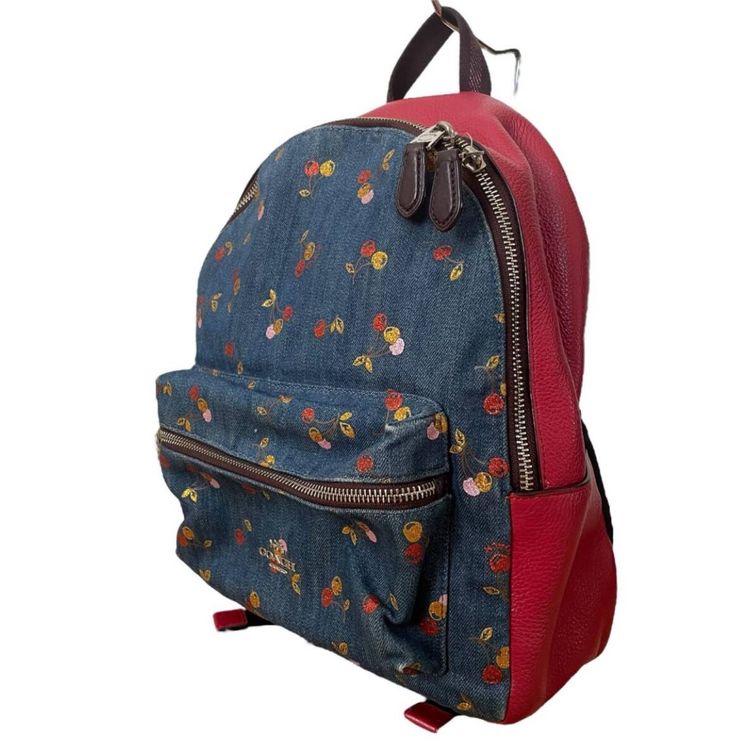 Cherry Blossom Coach Backpack Red Leather Denim (Gebraucht) in Geneve ...
