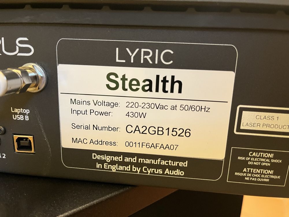 Cyrus Lyric Stealth, All-In-One-System (Gebraucht) in Lindau für CHF ...