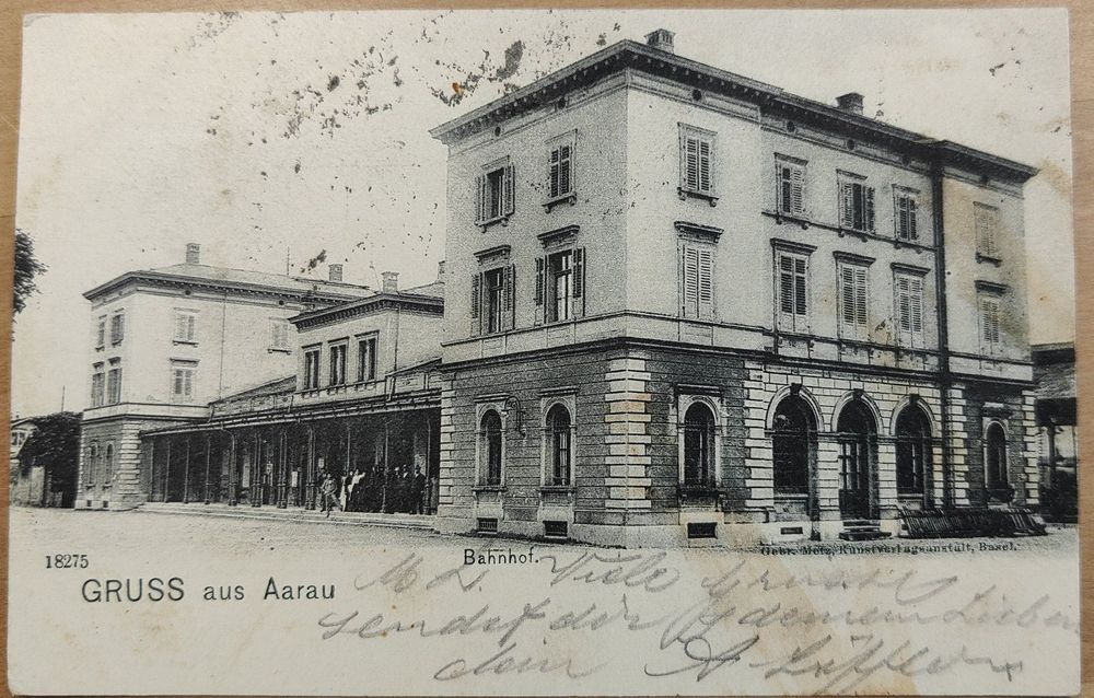 AK Bahnhof Aarau um 1900 mit Balkenstempel (Gebraucht) in St. Erhard für CHF 16.5 – mit ...