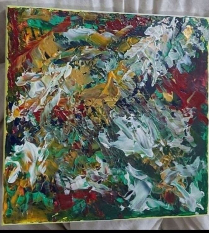 Bild, Farbenfroh, von mir selbstgemalt 25×25 (Neu (gemäss Beschreibung)) in Riehen für CHF 12 ...