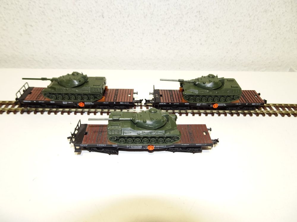 3 Arnold Güterwagen 3 Roco Panzer Leopard 1 Spur N | Kaufen auf Ricardo