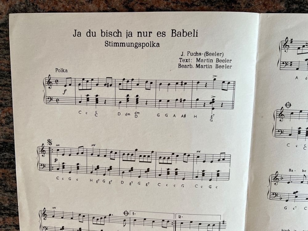 Noten Antik - Ja du bisch halt nur es Babeli -Stimmung-Polka (Gebraucht ...