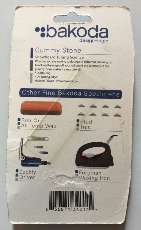 BAKODA - GUMMY STONE - Snowboard Tuning Science OVP | Kaufen auf Ricardo