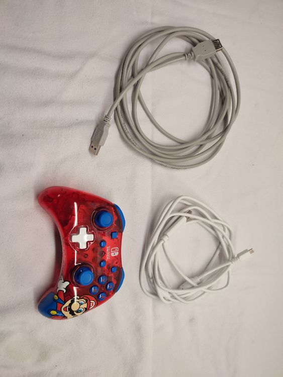 Mario Switch Controller Rot Transparent Kabelgebunden (Gebraucht) in ...