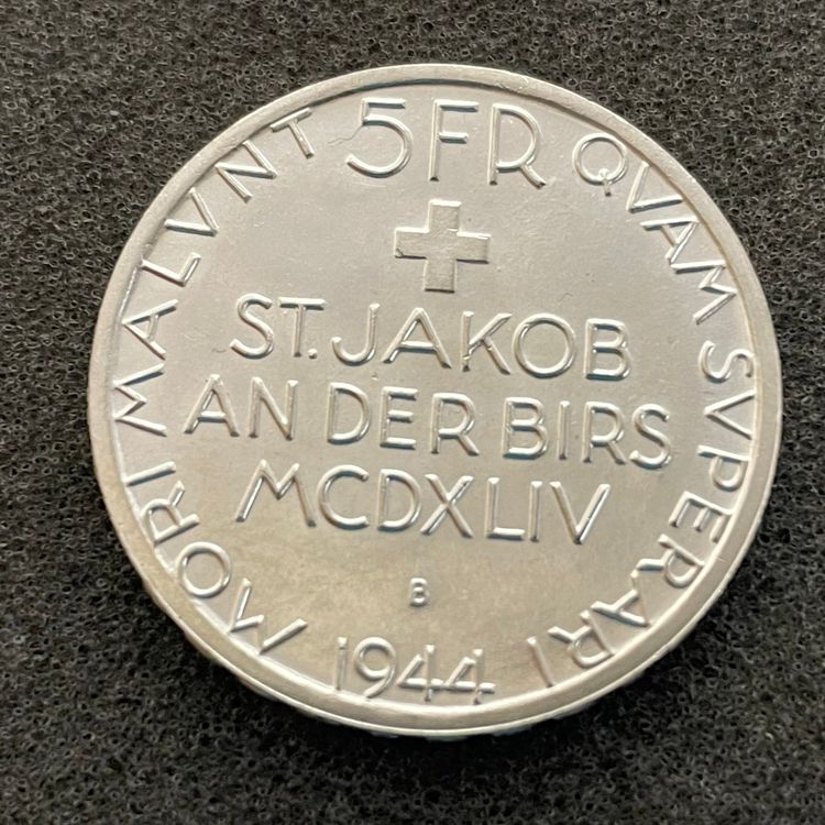 5 Franken Silber 1944 St. Jakob -unc | Kaufen auf Ricardo