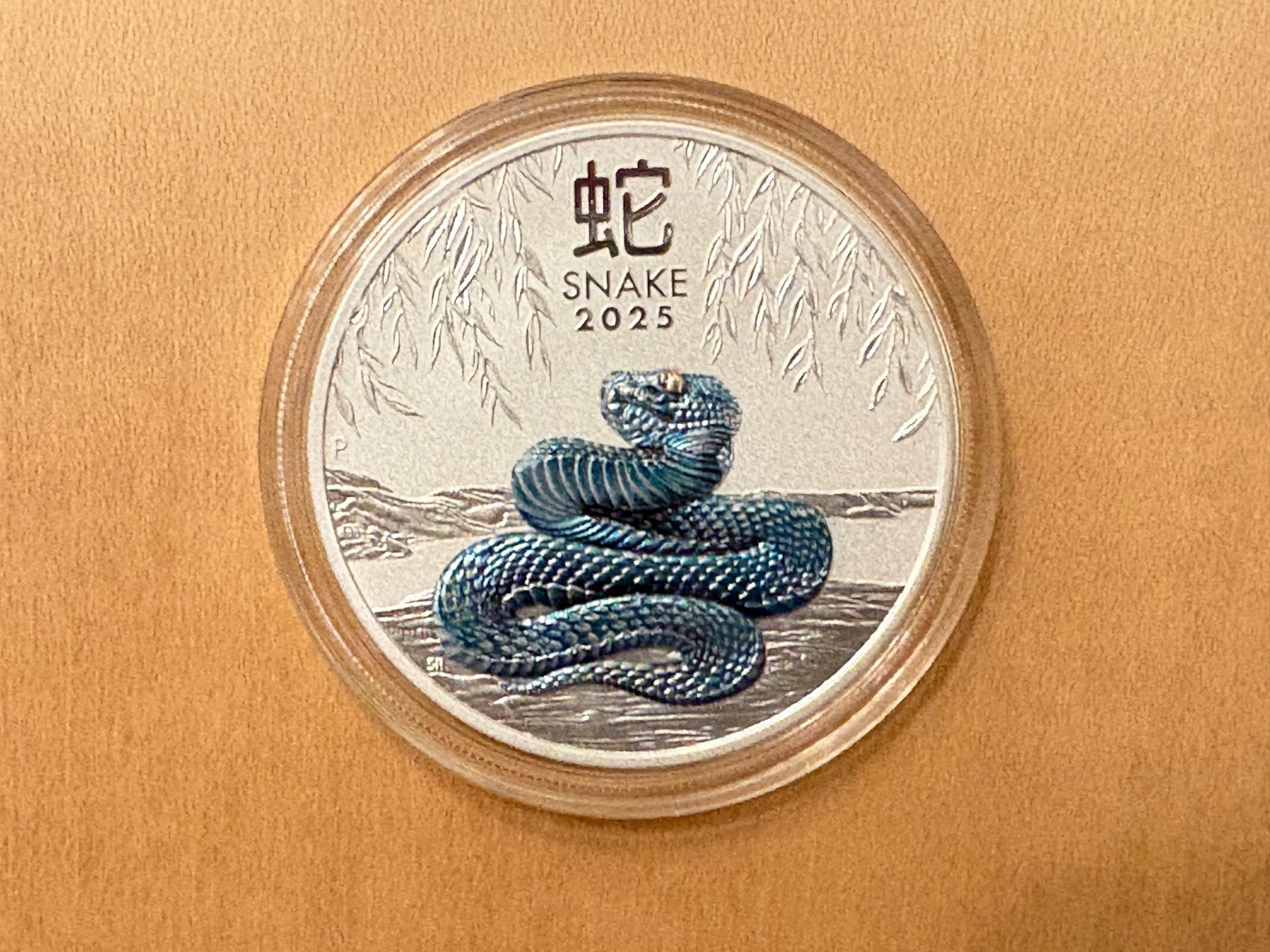 1 OZ COLOR Australien Lunar Serie III - Schlange 2025 (Neu und ...