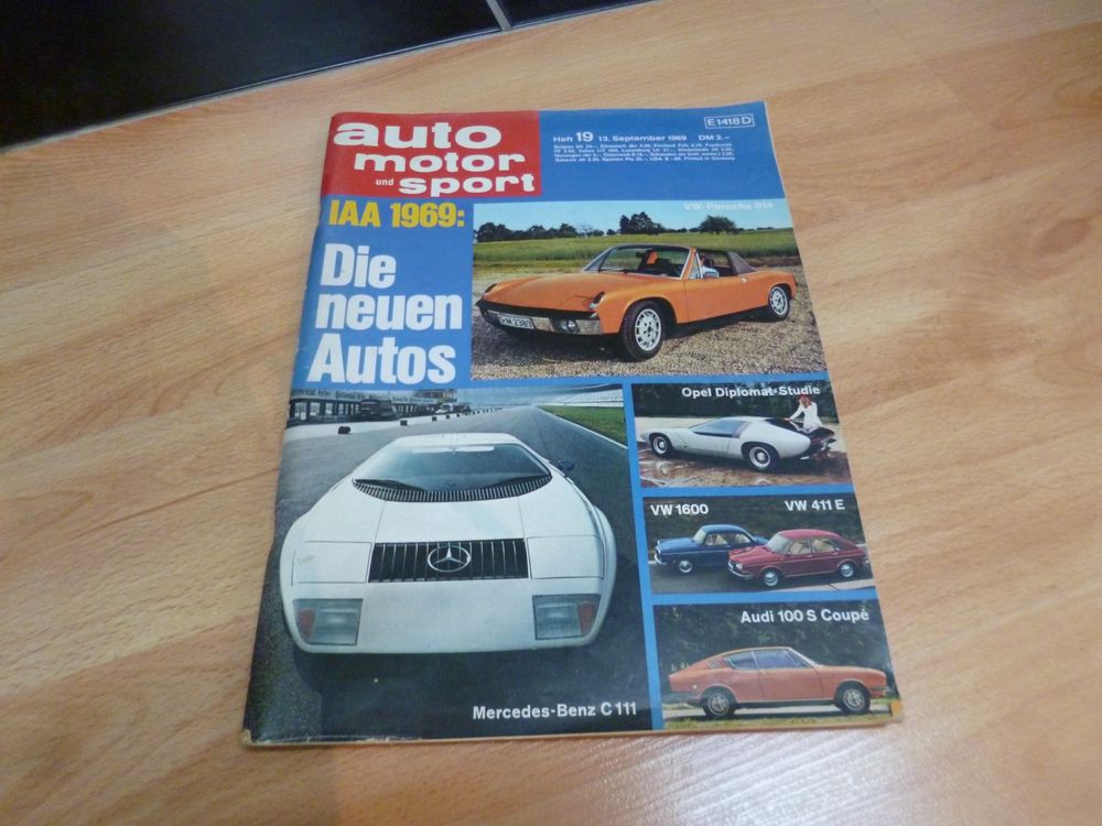 Zeitschrift Auto Motor und Sport Heft 19 Jahr 1969 (Gebraucht) in ...