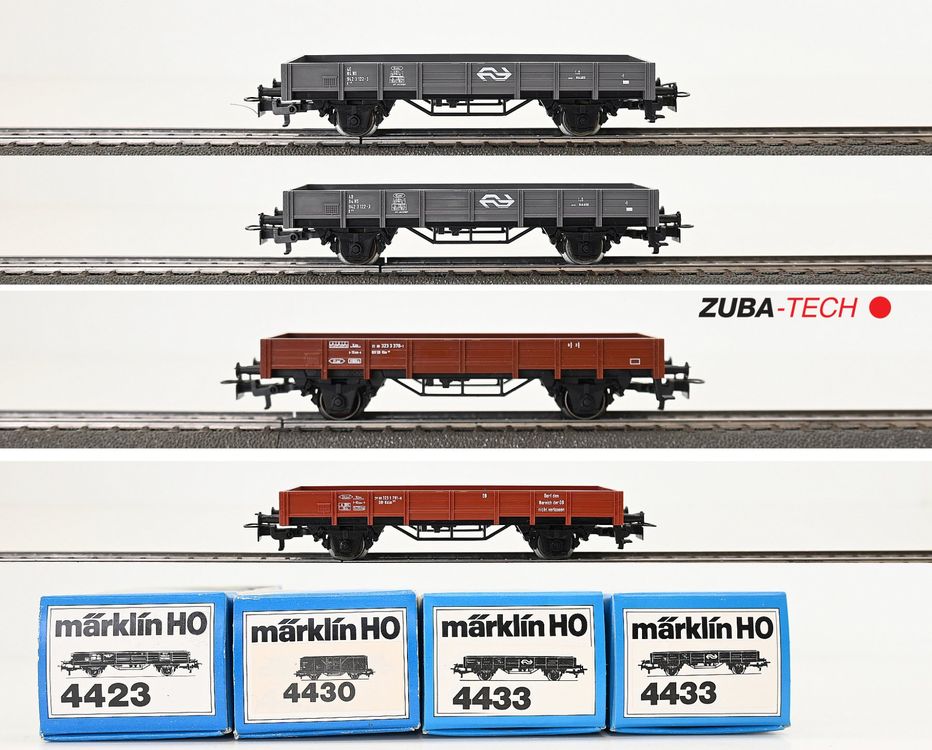 Märklin 4x Niederbordwagen der DB/NS H0 WS, mit OVP (Gebraucht) in St ...