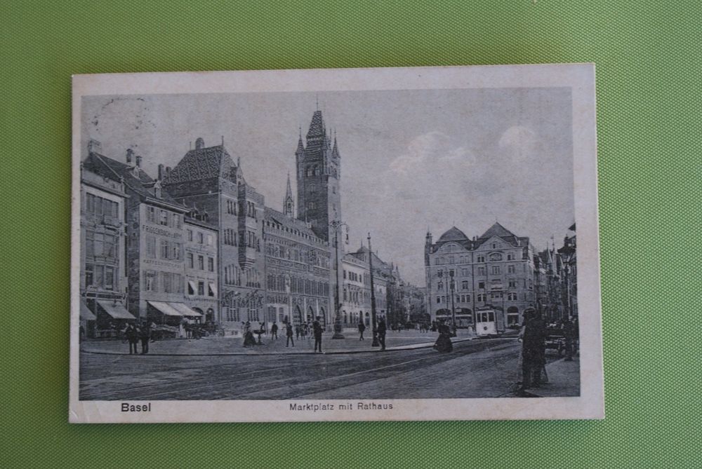 AK Basel, Marktplatz, Rathaus, Tram, belebt | Kaufen auf Ricardo
