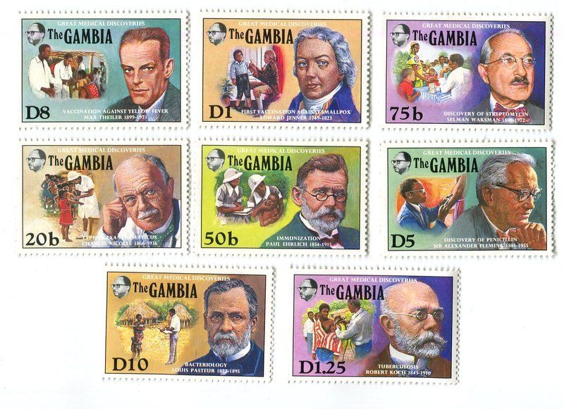 Briefmarken "Robert Koch, Alexander Fleming, Louis Pasteur". (Neu und ...