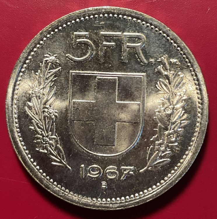Silbermünze 5 Franken, Jahrgang 1967 | Kaufen auf Ricardo