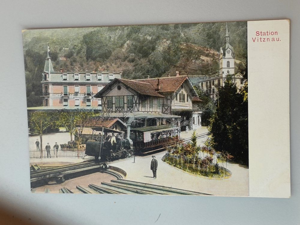 Alte PK / Station Vitznau mit Bahn - ca. 1900 (Gebraucht) in Brugg AG für CHF 10 – mit Lieferung ...