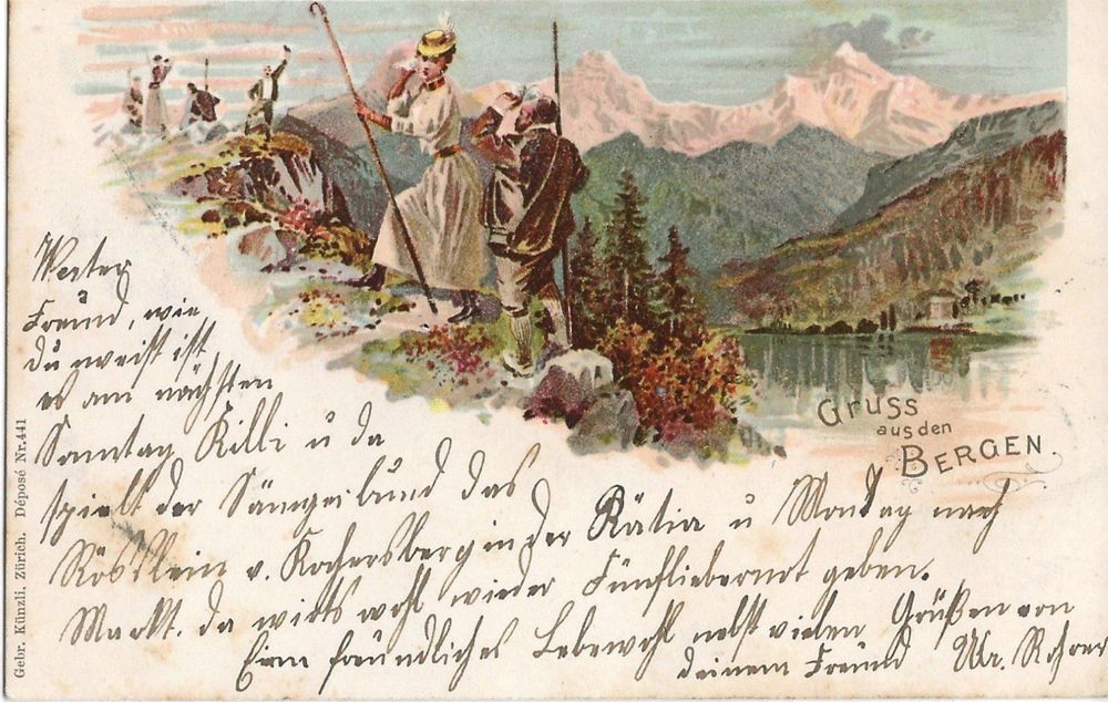 Gruss aus den Bergen, Litho, 1899 | Kaufen auf Ricardo
