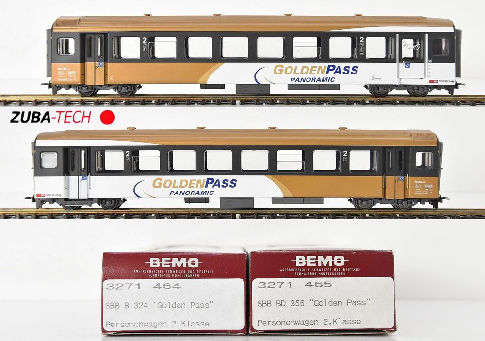 2x Bemo EW III GlodenPass Personenwagen SBB Brünig H0m GS OV (Gebraucht) in St. Gallen für CHF ...