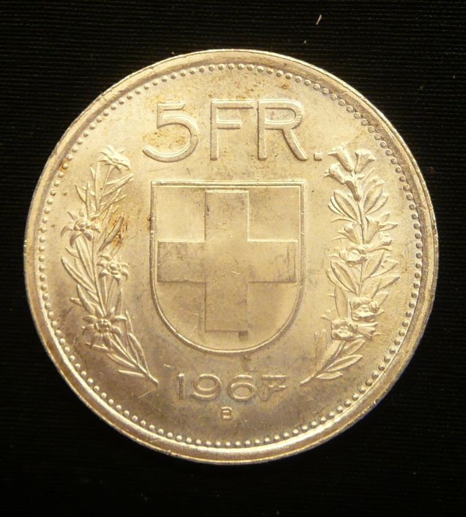5.-- CHF 1967 (silber?) (Gebraucht) in Zürich für CHF 8 – mit Lieferung auf Ricardo kaufen