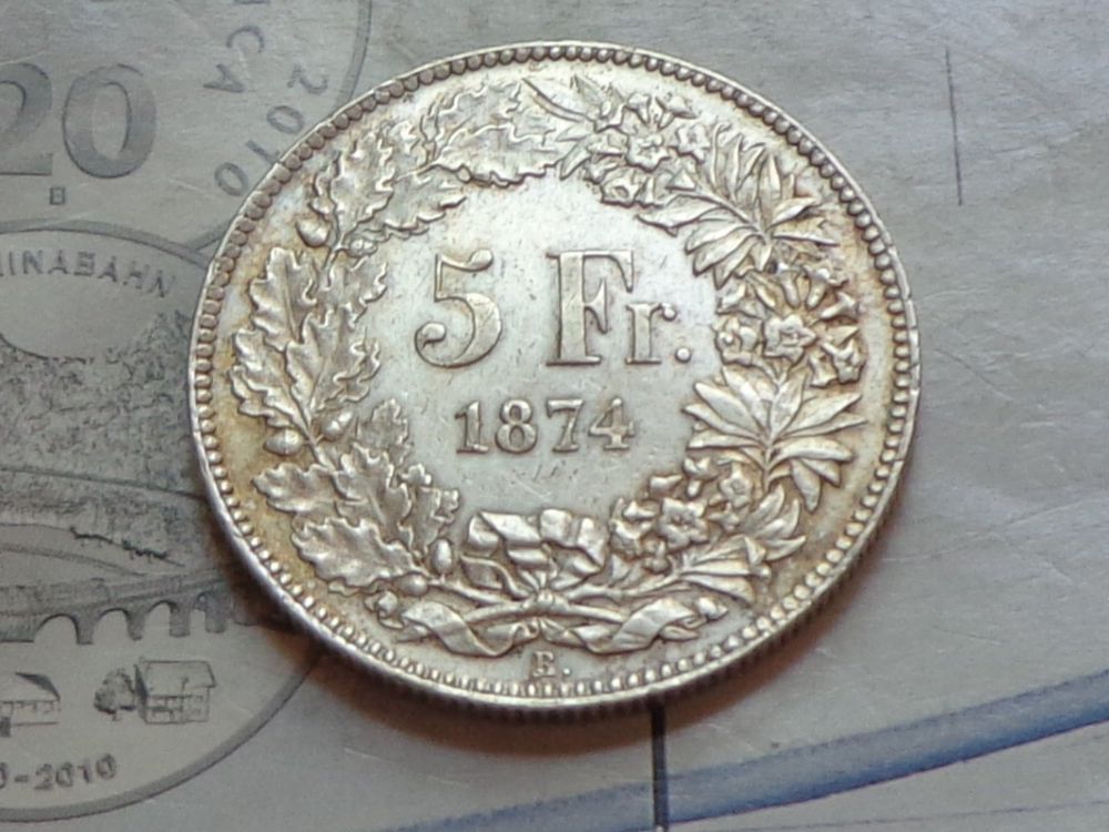 5 Fr. 1874 B. Superbe pièce VZ+ (Gebraucht) in Pully für CHF 190 – mit Lieferung auf Ricardo kaufen
