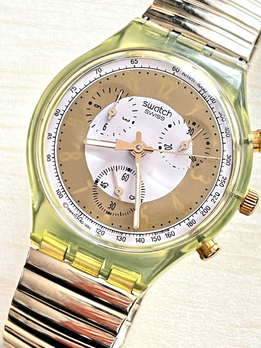 Swatch Chrono Uhr Gold-Gelb, Rarität, Top Zustand! (Gebraucht) in ...